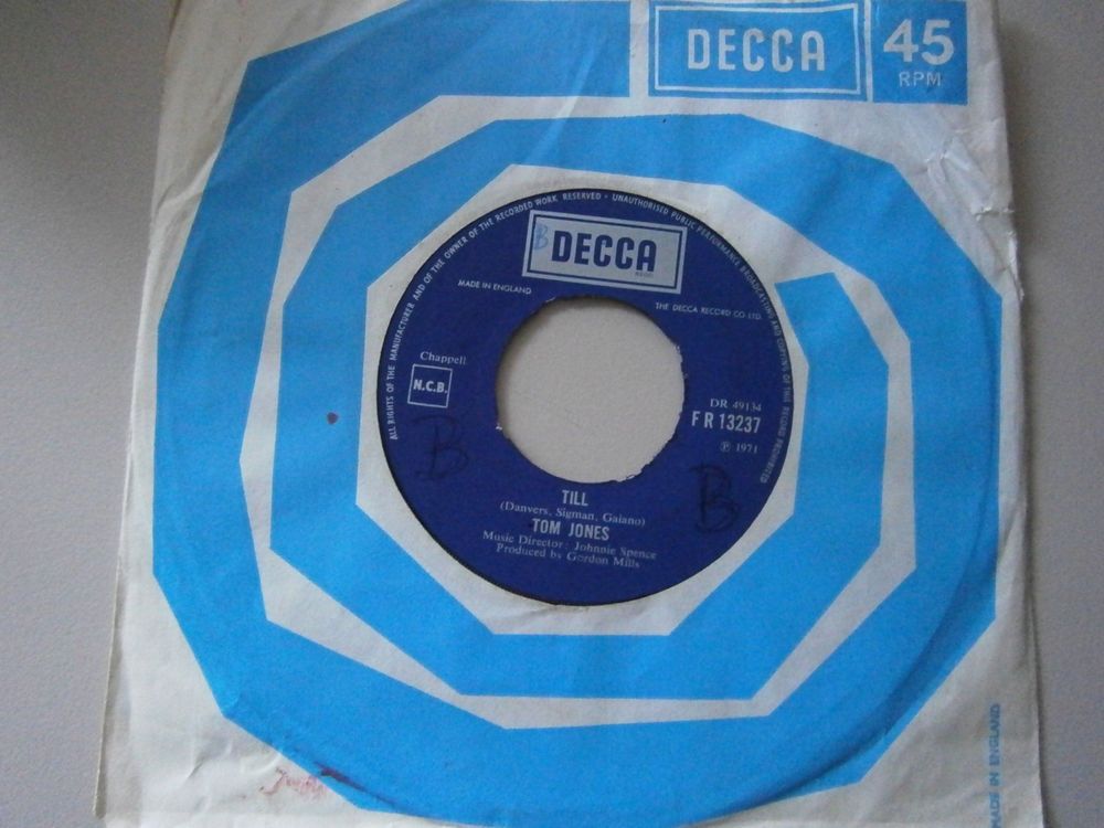 Vinyl-Single Tom Jones - Till (Gebraucht) in Langenthal für CHF 2 – mit ...