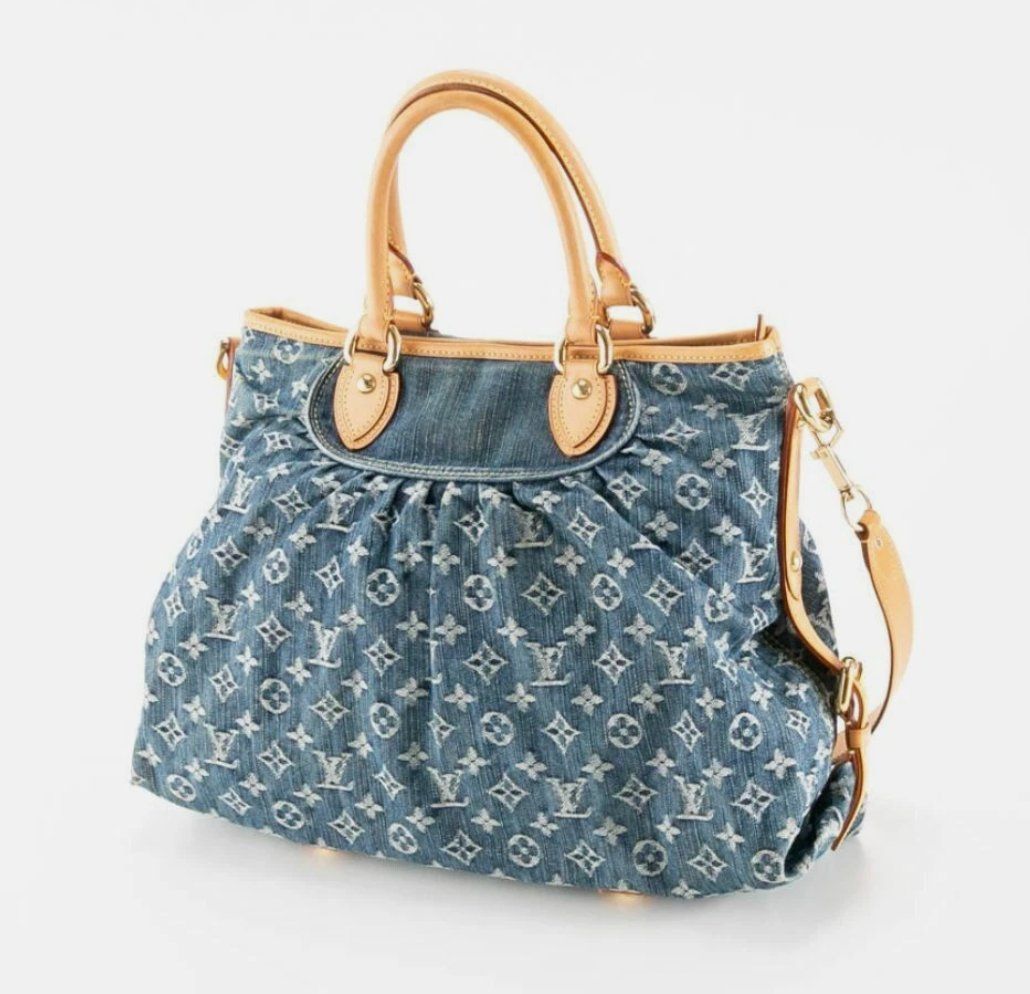 💋 Louis Vuitton Monogram Denim Neo Cabby GM Tote (Neu (gemäss ...