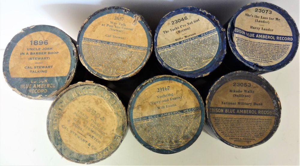7 Edison 4 Min. Blue Amberol Phonographen Zylinder (Gebraucht) in ...