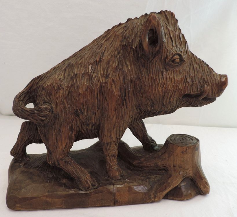 Wildschwein aus Holz, Schnitzertei | Kaufen auf Ricardo