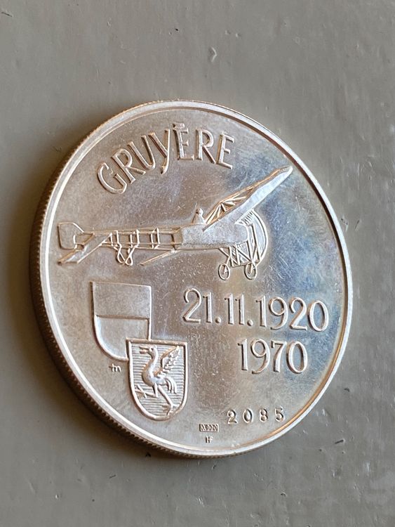 Silbermedaille Leon Progin Bulle 1970 Silber 0.900 (Gebraucht) in ...