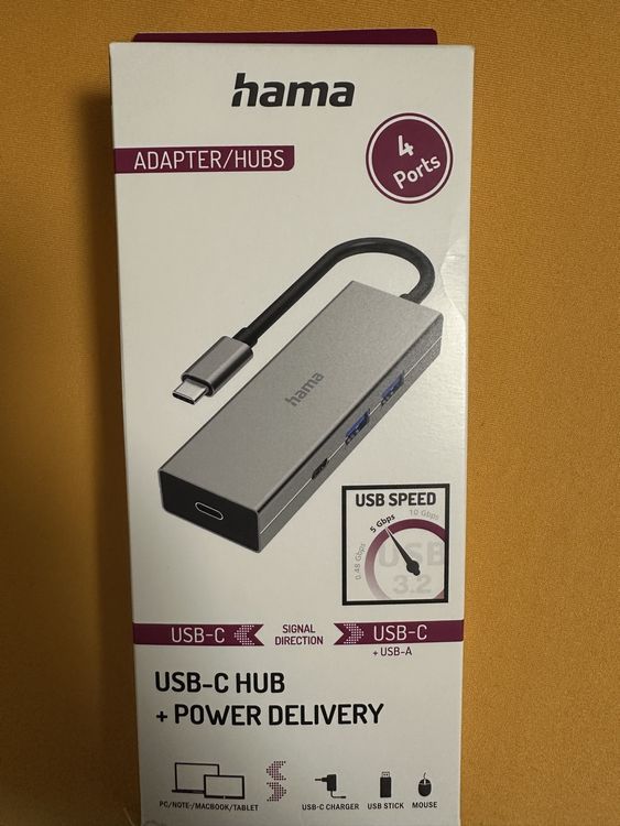 Hama USB-C Hub mit Power Delivery - 4 Ports - Neuwertig (Neu und ...