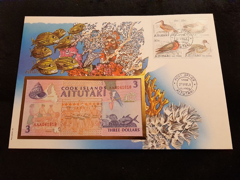 Cook Islands 3 Dollar Aitutaki 1980er banknotenbriefe | Kaufen auf Ricardo