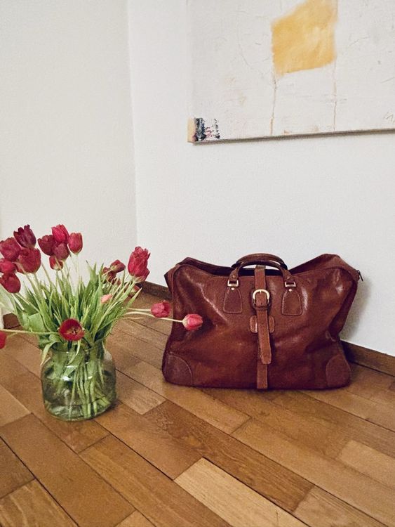 Elegante Ledertasche Braun, Vintage Reise Wochenendtasche (Neu (gemäss ...