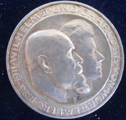 Drei Mark 1911 Mz F - Wilhelm II + Charlotte von Würtemberg (Gebraucht ...