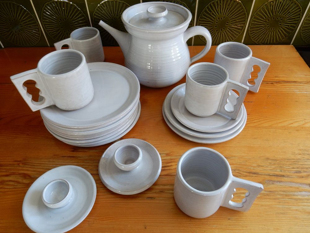 Lot: spezielles älteres Tee /Kaffee Set von Pelou F Keramik (Gebraucht ...