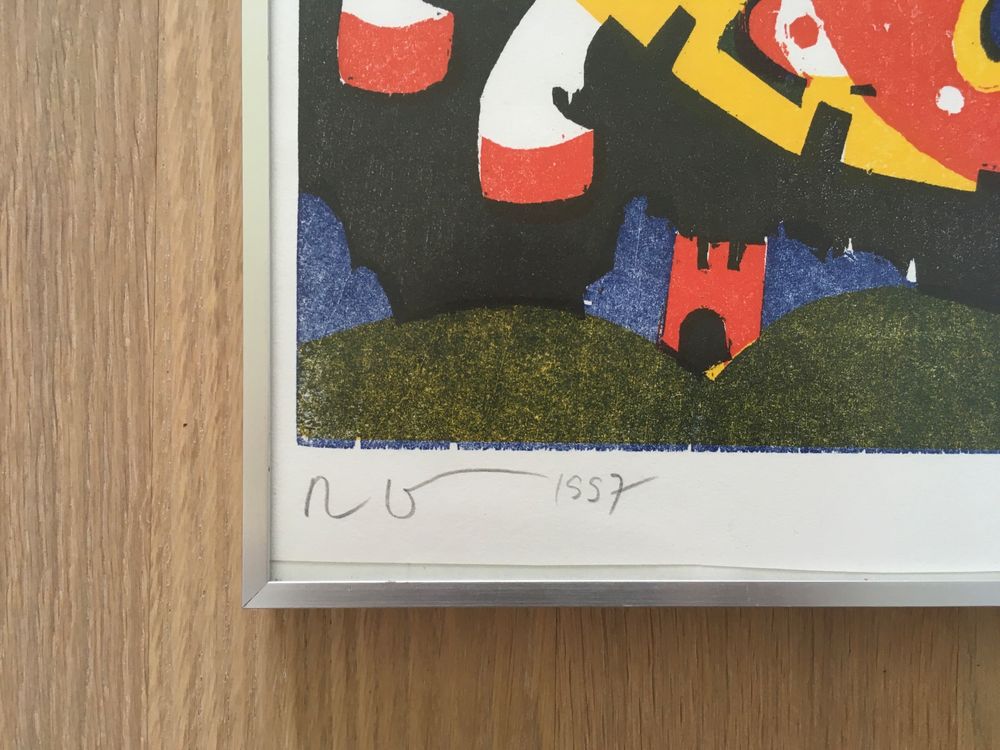 Röbi Wyss kolorierter Holzschnitt, signiert | Kaufen auf Ricardo