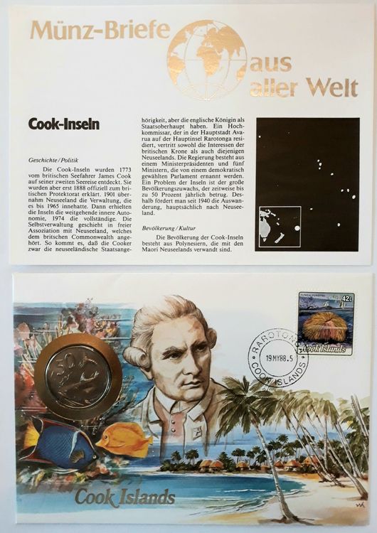 Münzbrief Cook Inseln 🇨🇰 1988 (Gebraucht) in Niederuzwil für CHF 2.2 ...