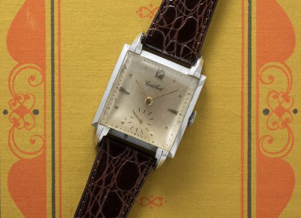 Vintage Cortébert quadratisch domed glass dress watch 1950s | Kaufen ...