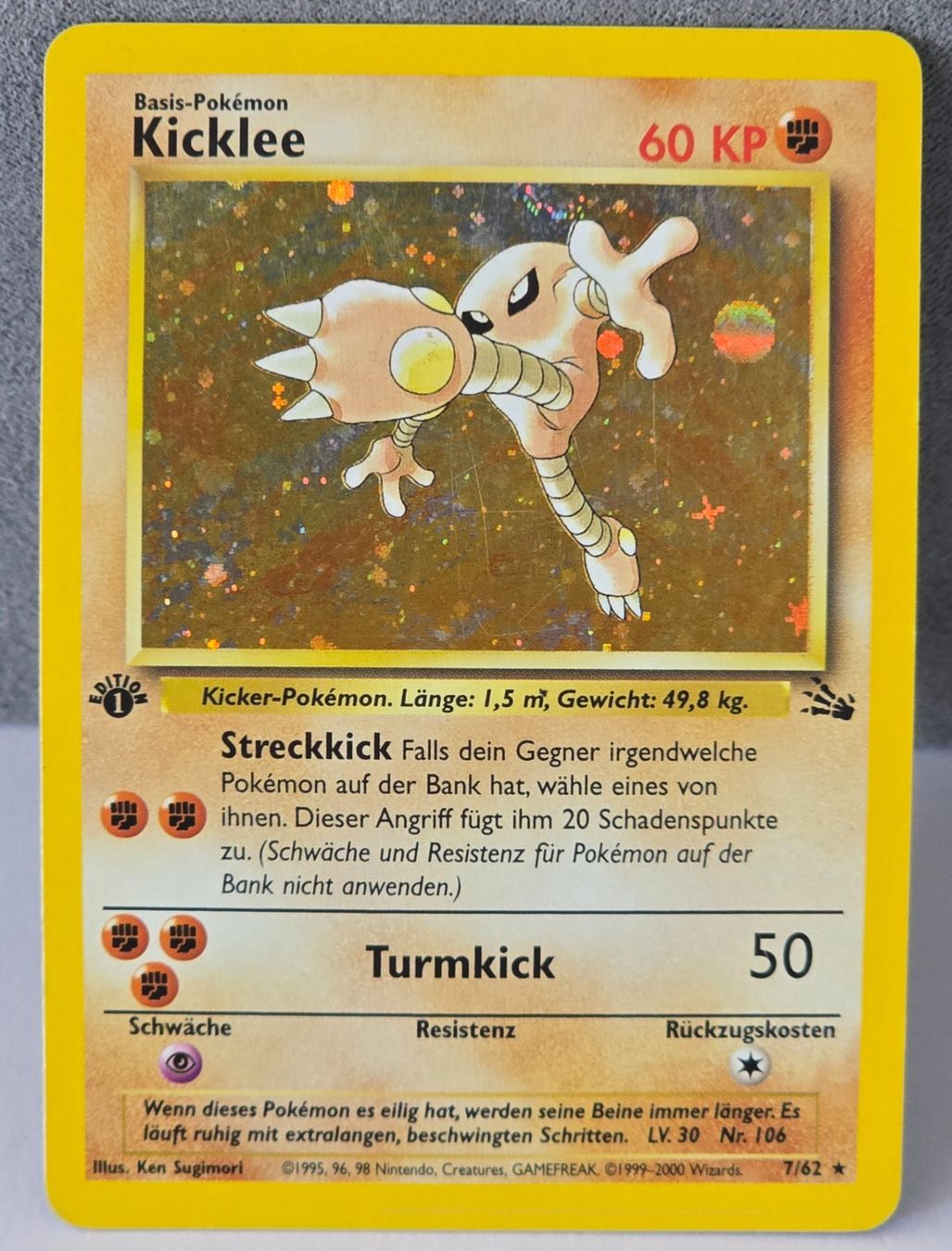🇩🇪 Pokemon HOLO 》Fossil 1. Edition 》Kicklee 7/62 (Gebraucht) in ...