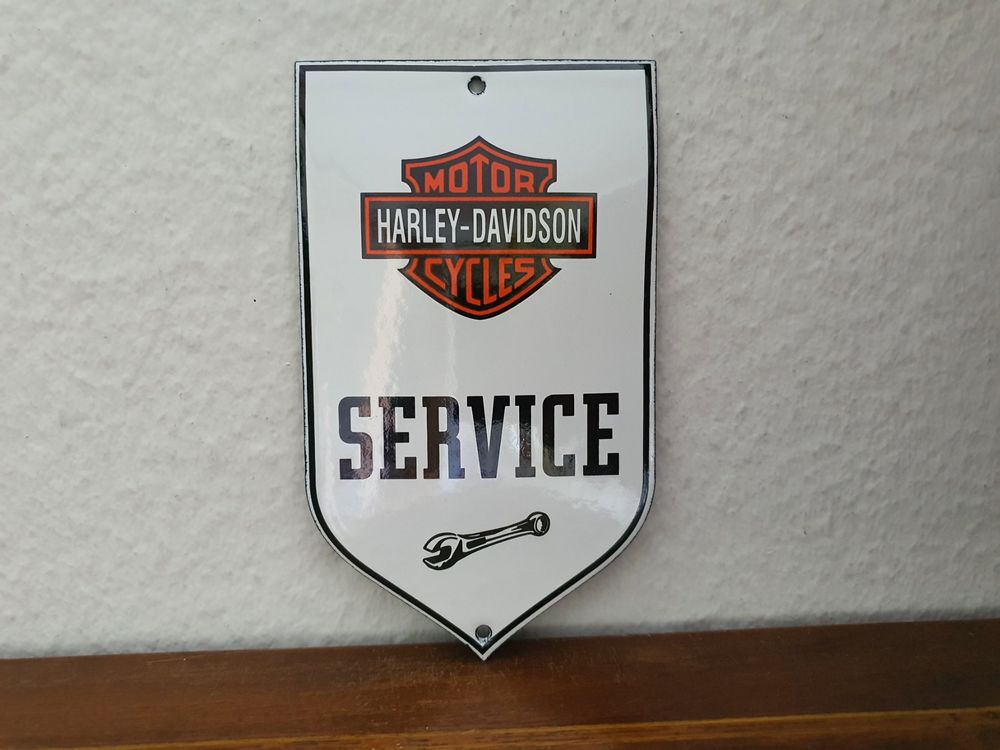 Emailschild Harley Davidson Service Emaille Schild Reklame (Neu (gemäss ...