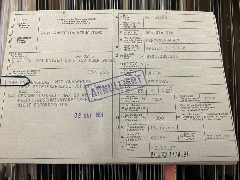 KAISER JEEP CJ-5 12V (Gebraucht) in Hittnau für CHF 8000 – nur Abholung auf Ricardo kaufen