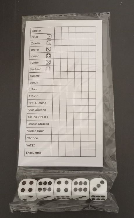 NEUES *YATZY - SET* MIT BLOCK/WÜRFELN (Neu und originalverpackt) in ...