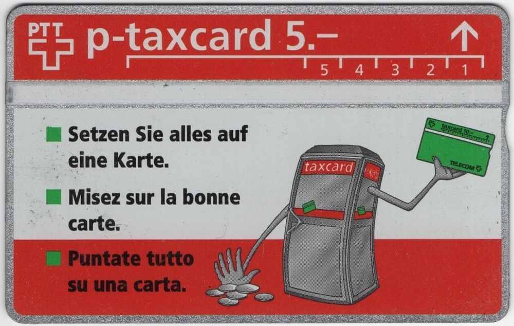 5 CHF Setzen Sie alles auf eine Karte - PTT Geschenk Taxcard (Neu ...