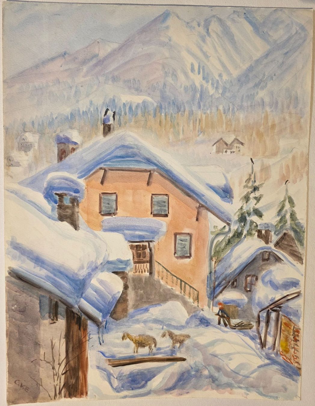 Aquarell Clara Vogelsang Eymann (44 x 34) 40 % seines Wertes (Gebraucht ...