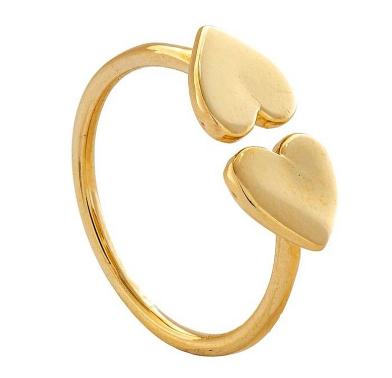 Ring mit mit zwei Herzen 14k Gelbgold (Neu (gemäss Beschreibung)) in ...