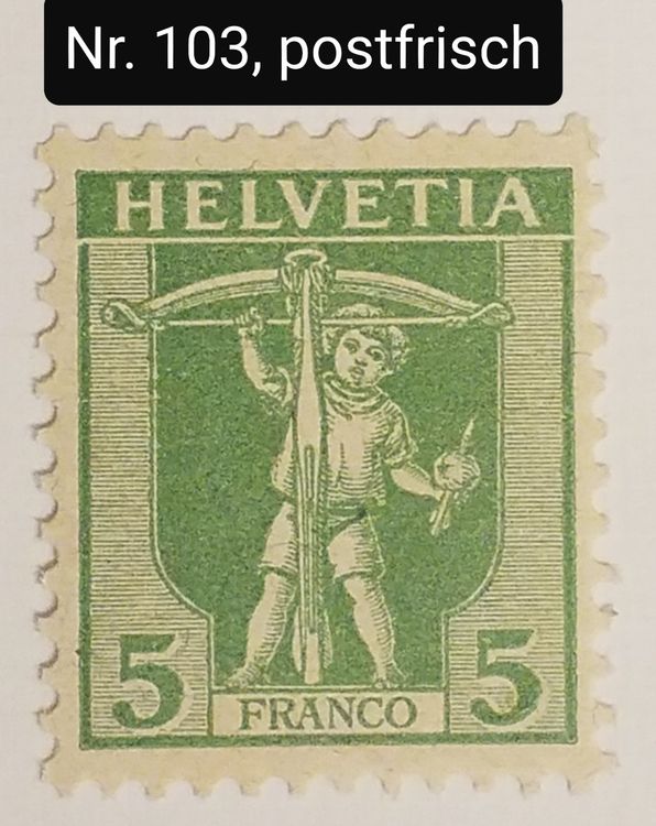 MA223) 103, Tellknabe im Rahmen postfrisch Kt. 20.- (Gebraucht) in ...