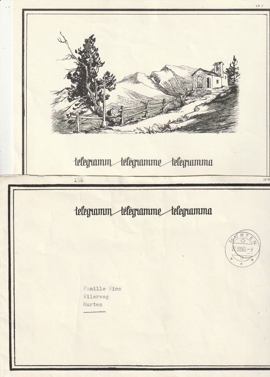 Trauertelegram 1965 nach Murten (Gebraucht) in Rorschacherberg für CHF 18 – mit Lieferung auf ...