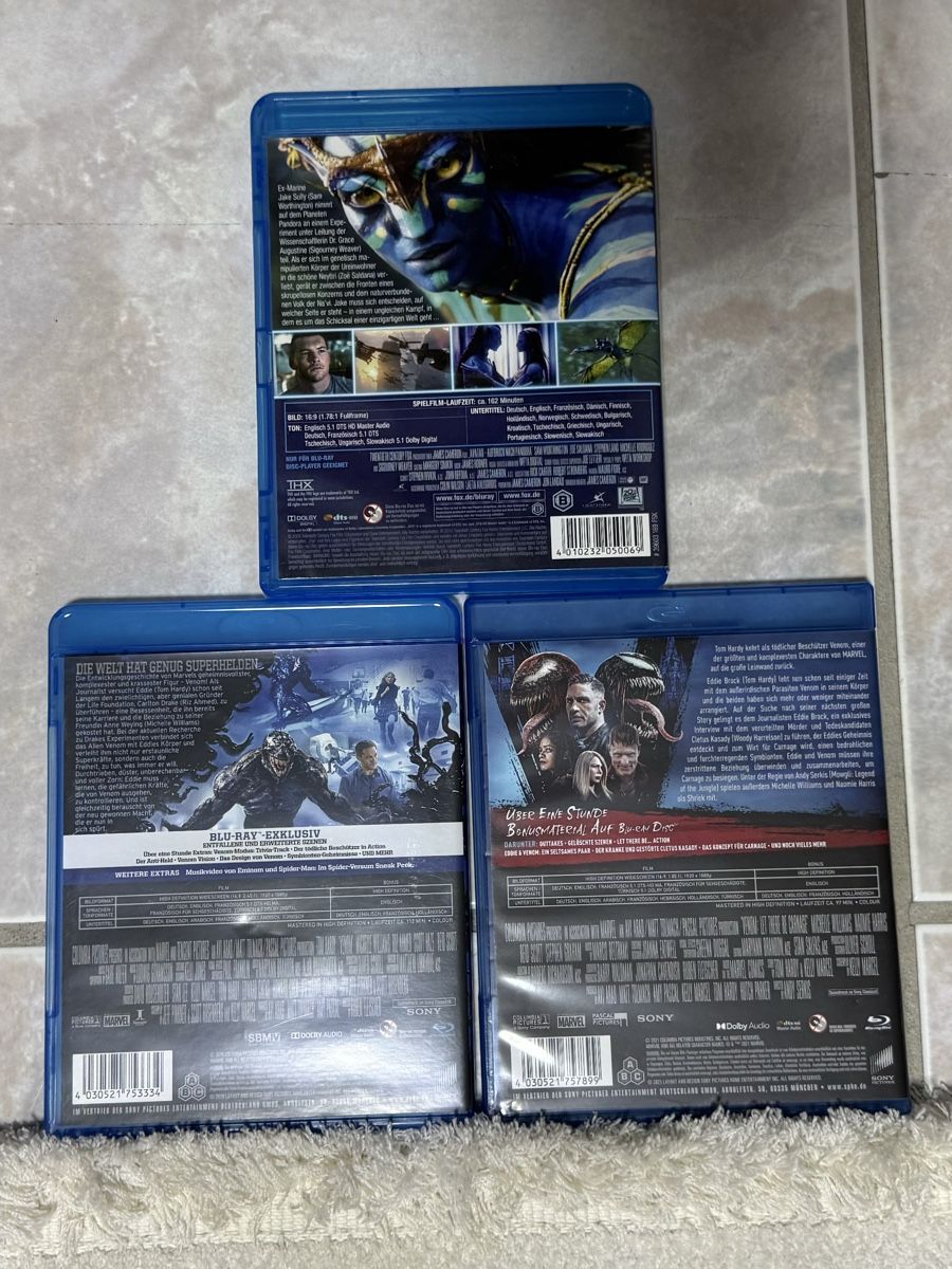 3 Blu-ray Filme: Avatar & Venom 1+2, Top Zustand! (Neu (gemäss ...