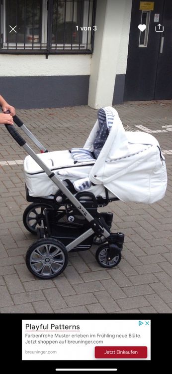 Kinderwagen Hartan VIP XL Sonderedition in Weiss leder | Kaufen auf Ricardo