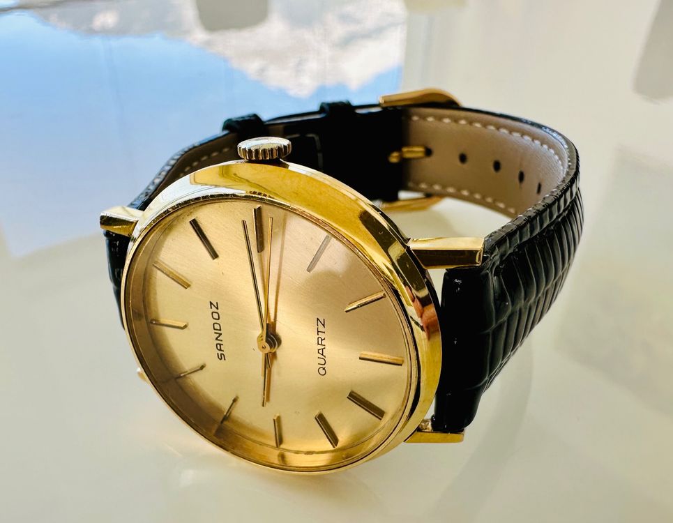 SANDOZ Swiss Made Quartz comme neuve, bracelet et pile neufs (Gebraucht ...