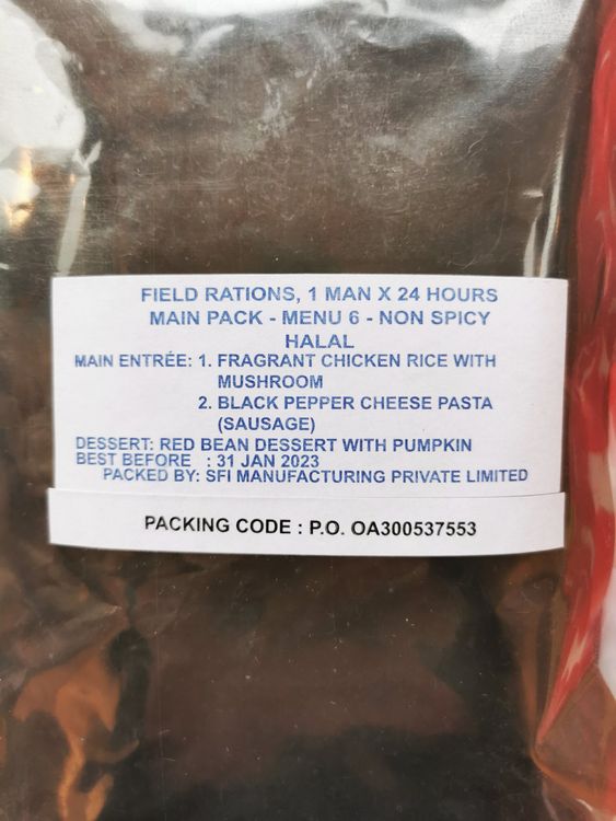Seltene Singapur Armed Forces SAF Ration #6 (MRE) (Neu und ...