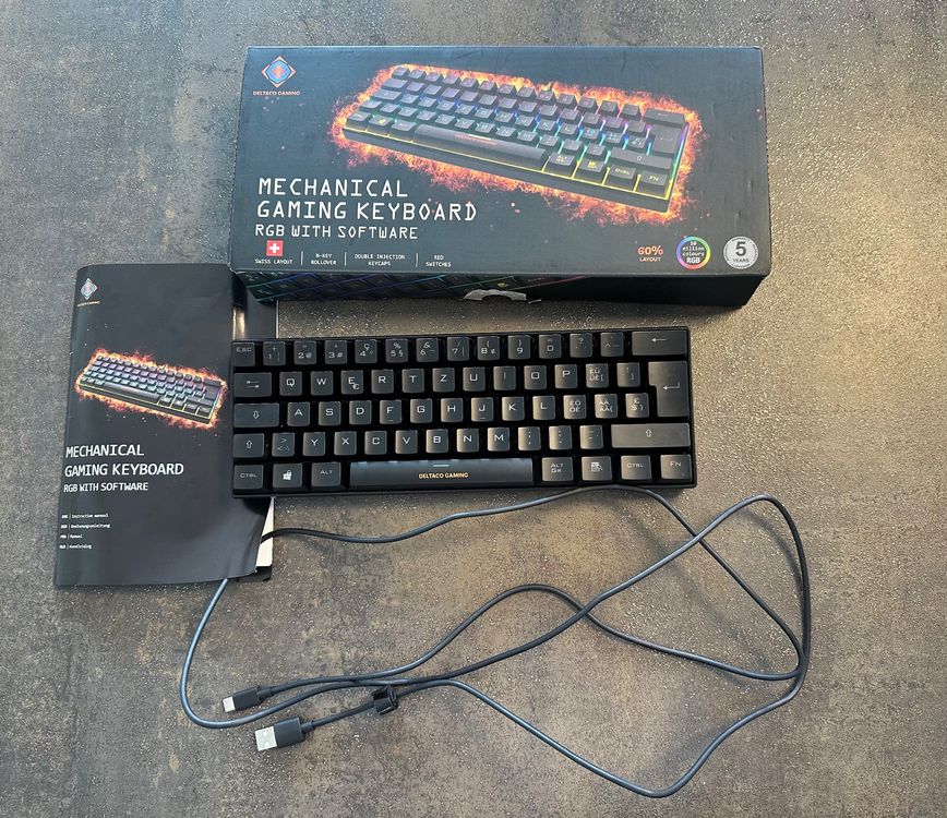 Mechanical Gaming Keyboard DELTACO GAMING 60% RGB mit Softw. (Gebraucht ...
