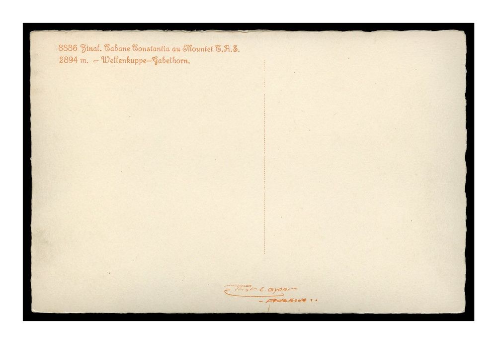 CABANE CONSTANTIA -1920 "Cabane du Mountet 1943" E. Gyger (Gebraucht ...