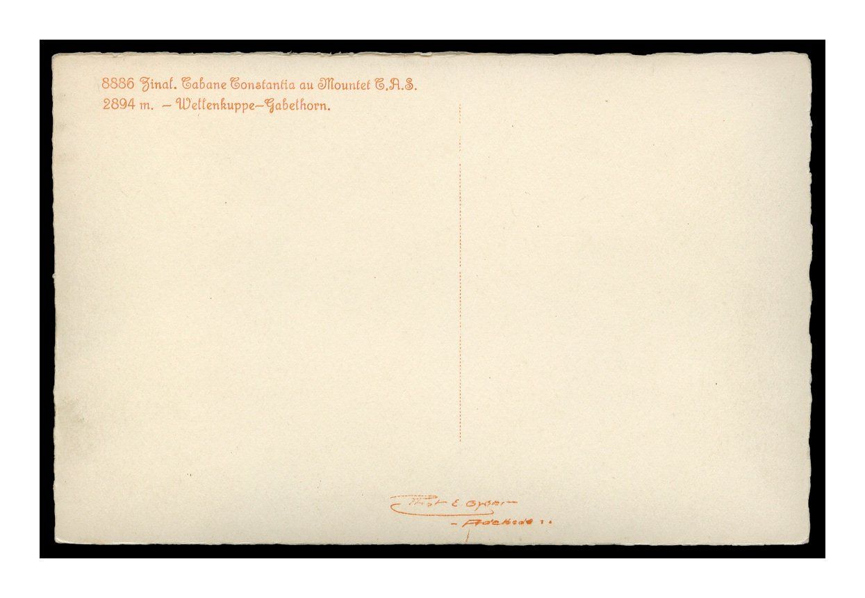 CABANE CONSTANTIA -1920 "Cabane du Mountet 1943" E. Gyger (D'occasion ...