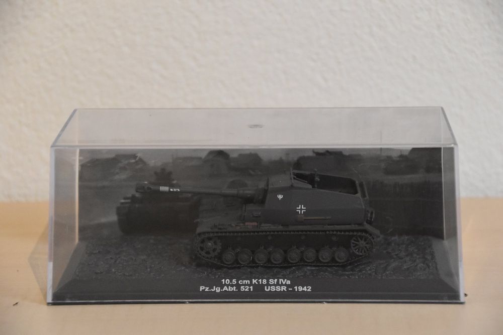 Panzermodell 10.5 cm K18 Sf IVa 1:72 von deAgostini (Gebraucht) in Holderbank für CHF 10 – mit ...