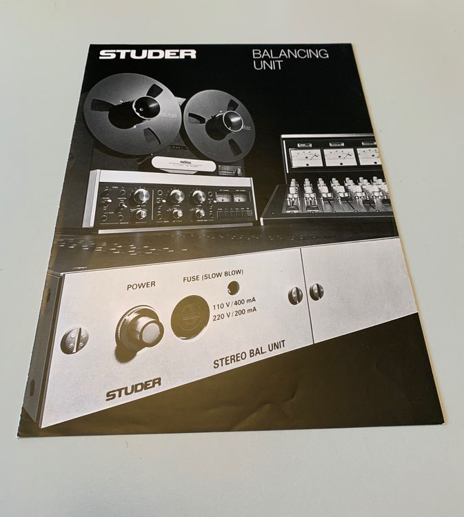 ORIGINAL STUDER BALANCING UNIT KATALOG (Neu (gemäss Beschreibung)) in ...