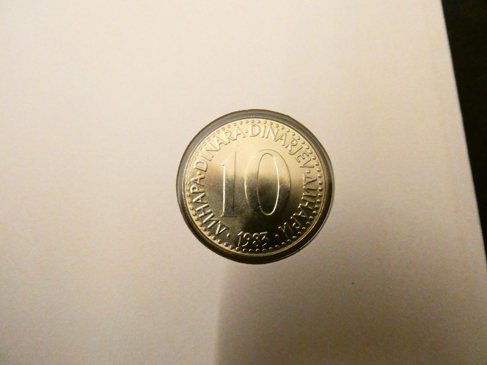 Jugoslawien 1983, 10 Dinara unzirkuliert - Münzbrief (Neu (gemäss Beschreibung)) in Hinterforst ...