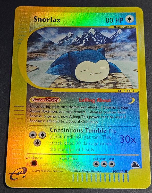 Pokemon Snorlax 100/144 - Rev.-Holo - Skyridge (EN) (Gebraucht) in ...