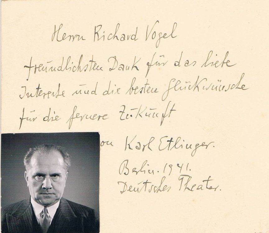 Karl Etlinger 1879-1946 Autogramm signiert Vintage Karte (Gebraucht) in ...