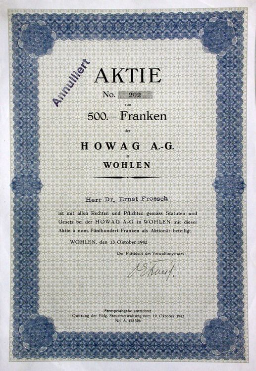 Howag AG Wohlen - 1942 | Kaufen auf Ricardo