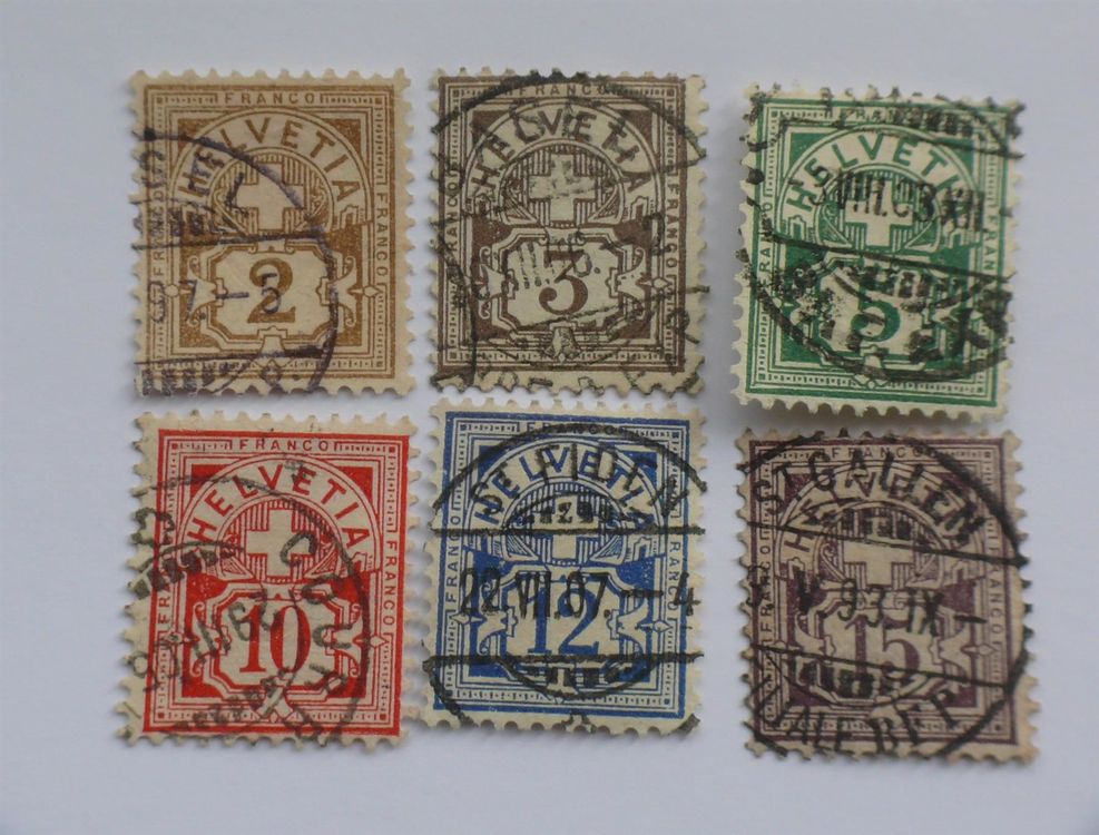 6er 'Zifferzeichnung' / 1906 - Kat. 80-85 (Ziffermuster) ⦿ (Gebraucht) in Muttenz für CHF 18 ...