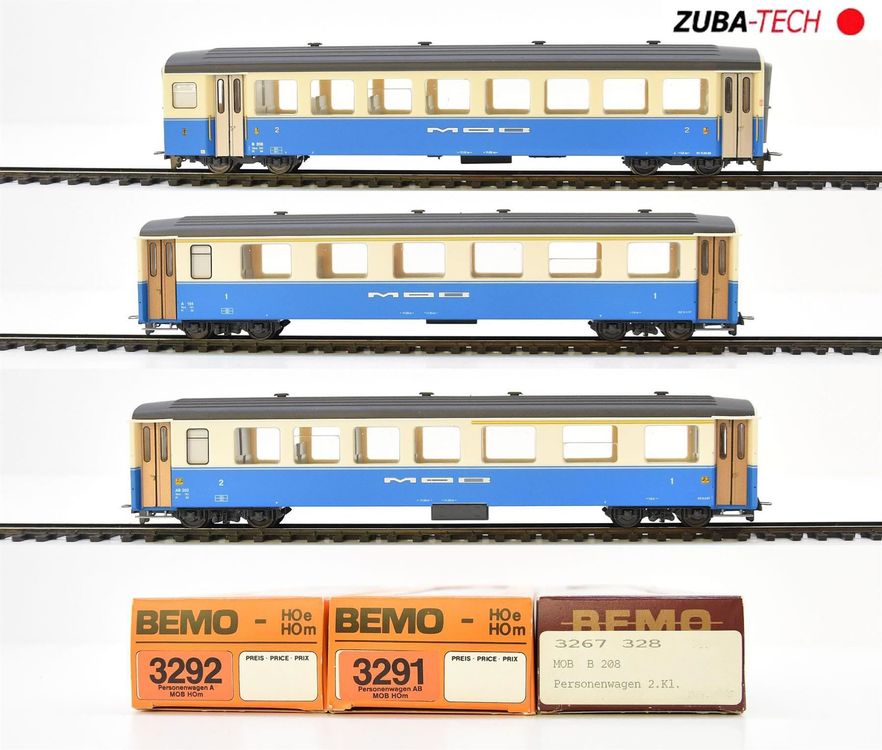 Bemo 3x Personenwagen MOB H0m GS OVP (Gebraucht) in St. Gallen für CHF 90.5 – mit Lieferung auf ...