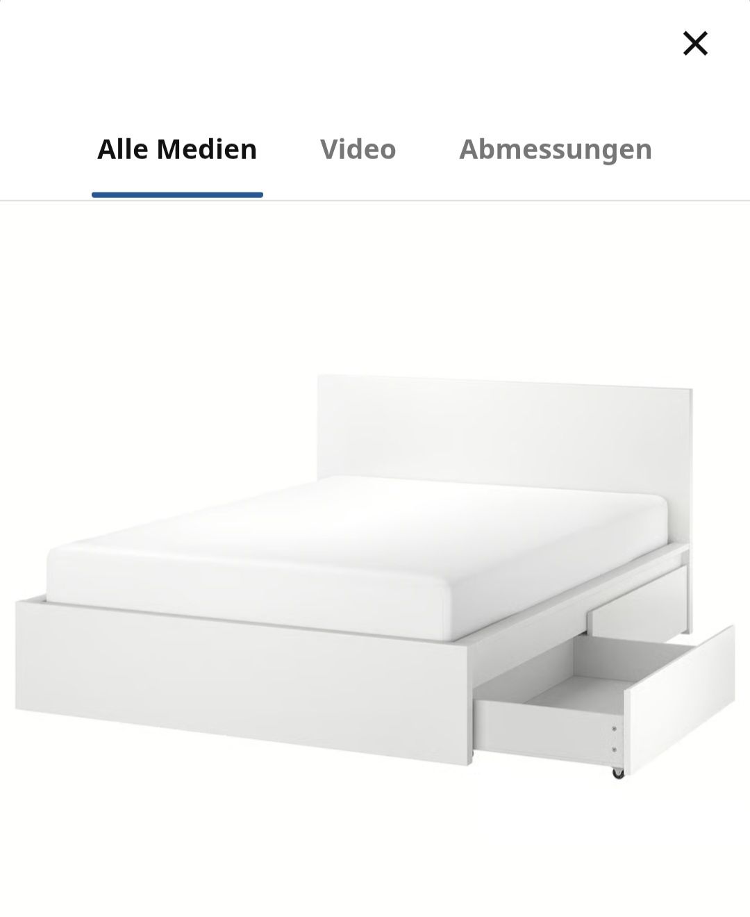 Bett Malm 180x200