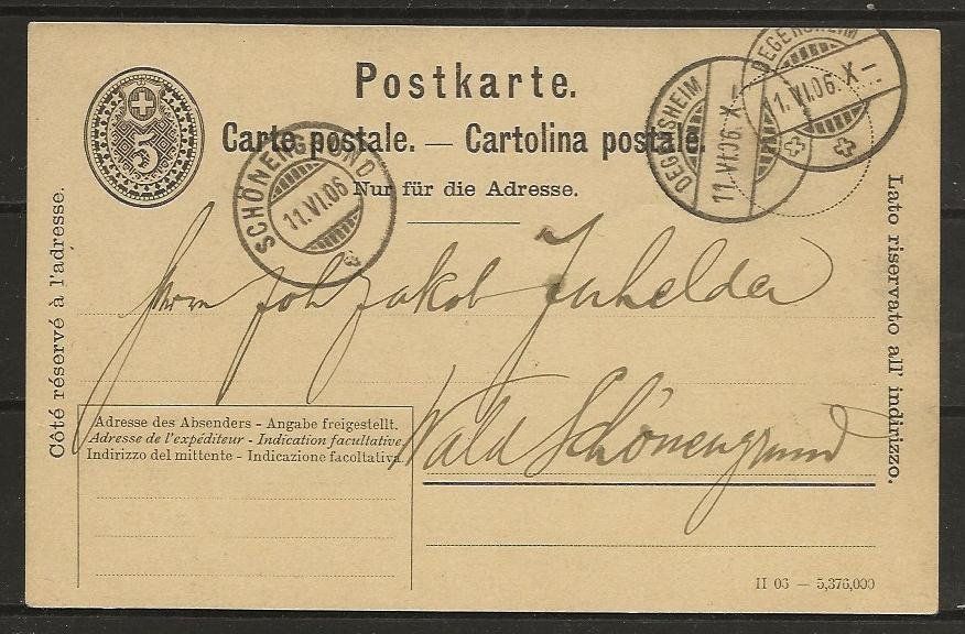 1906 5 schwarze Ganzsachen Postkarte Wertstempel | Kaufen auf Ricardo