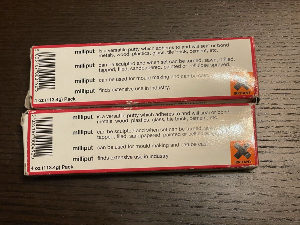 Milliput Standard Yellow-Grey Epoxy Putty - Two Packs. (Neu (gemäss ...