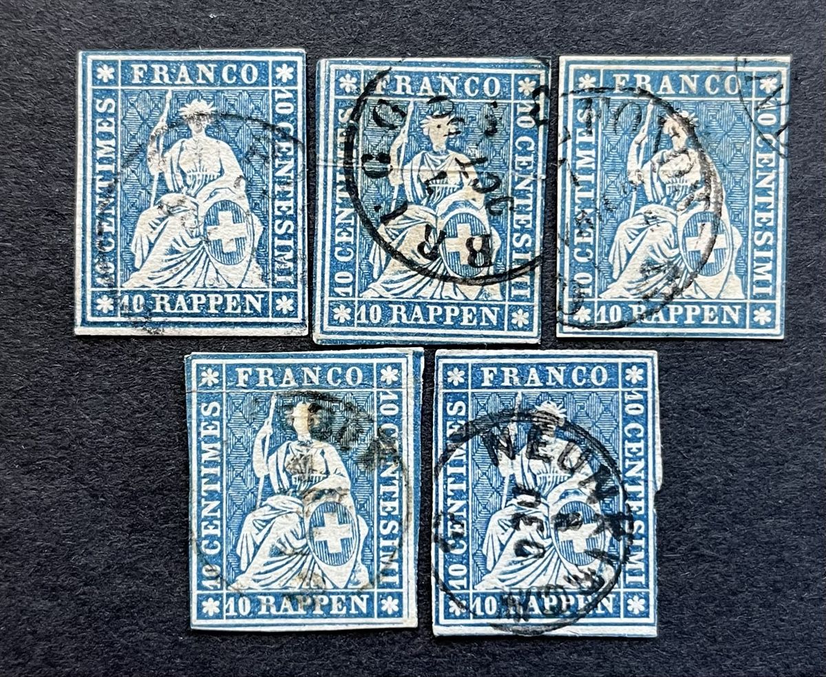 5x Strubel 23G Oblitérés Cat. 150.- CHF (D'occasion) à Sottens pour CHF ...