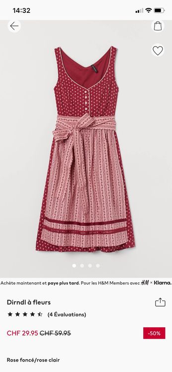 Dirndl à fleurs H&M (Neu und originalverpackt) in Cheseaux für CHF 20 ...