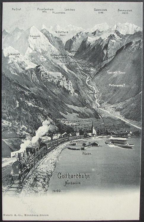 FLÜELEN Gotthardbahn, Dampflokomotive, Schiff (Neu (gemäss Beschreibung)) in Jona für CHF 11.9 ...