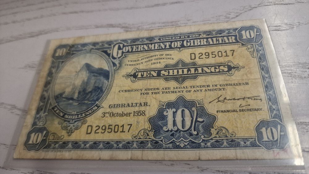 Seltene Gibraltar Banknote 10 Schilling von 1958, Top! (Gebraucht) in ...