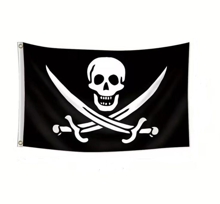 PIRATENFLAGGE 4 - 90 x 60 - JOLLY ROGER - FAHNE PIRAT SKULL (Neu und ...