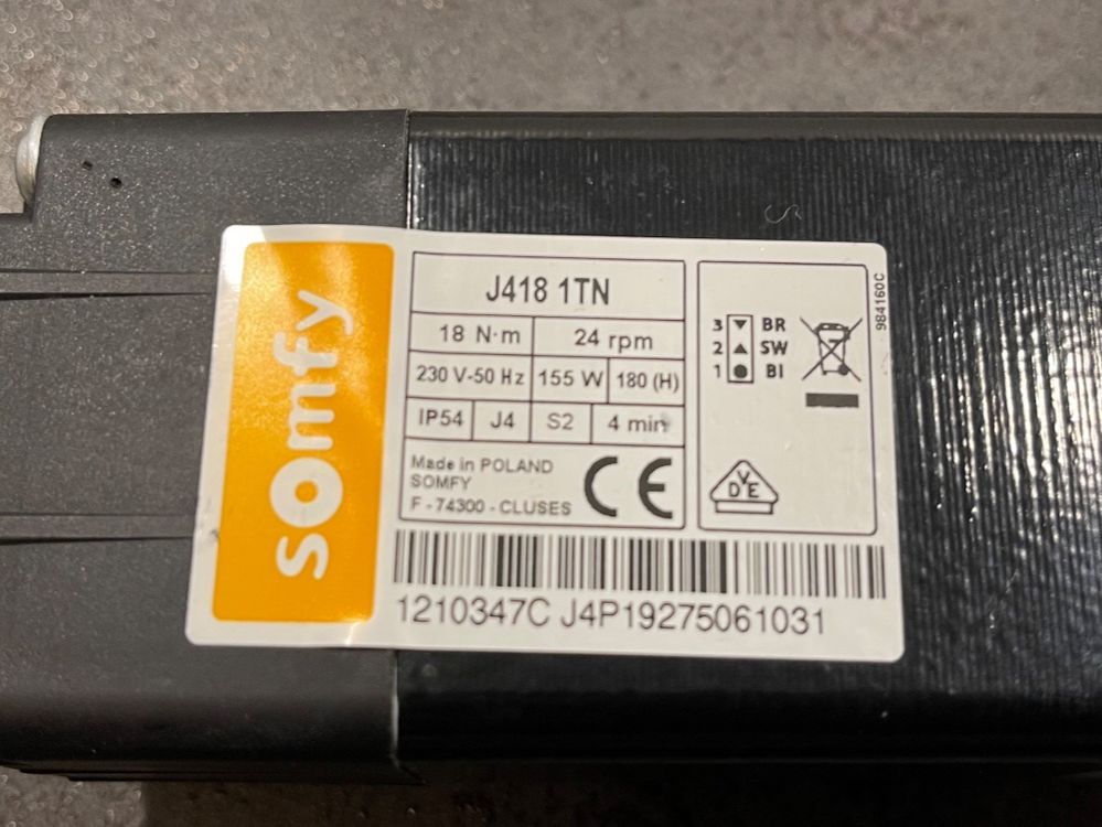 Somfy J418 1TN Storenmotor absolute Neuware (Neu und originalverpackt ...