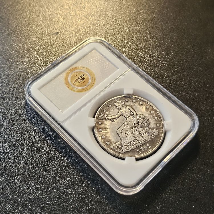 1791 Trade Dollar Silbermünze – Replika (Neu und originalverpackt) in ...