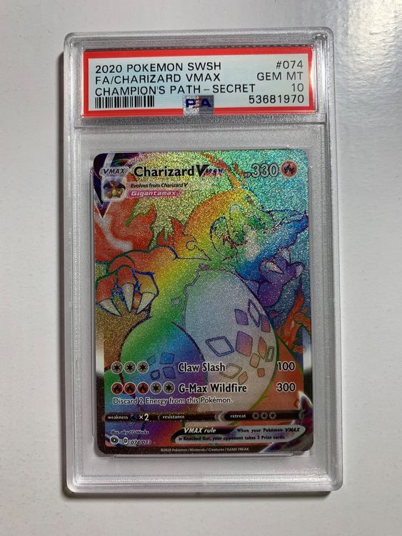 Charizard VMAX Rainbow Secret Rare PSA 10 #74/73 | Kaufen auf Ricardo
