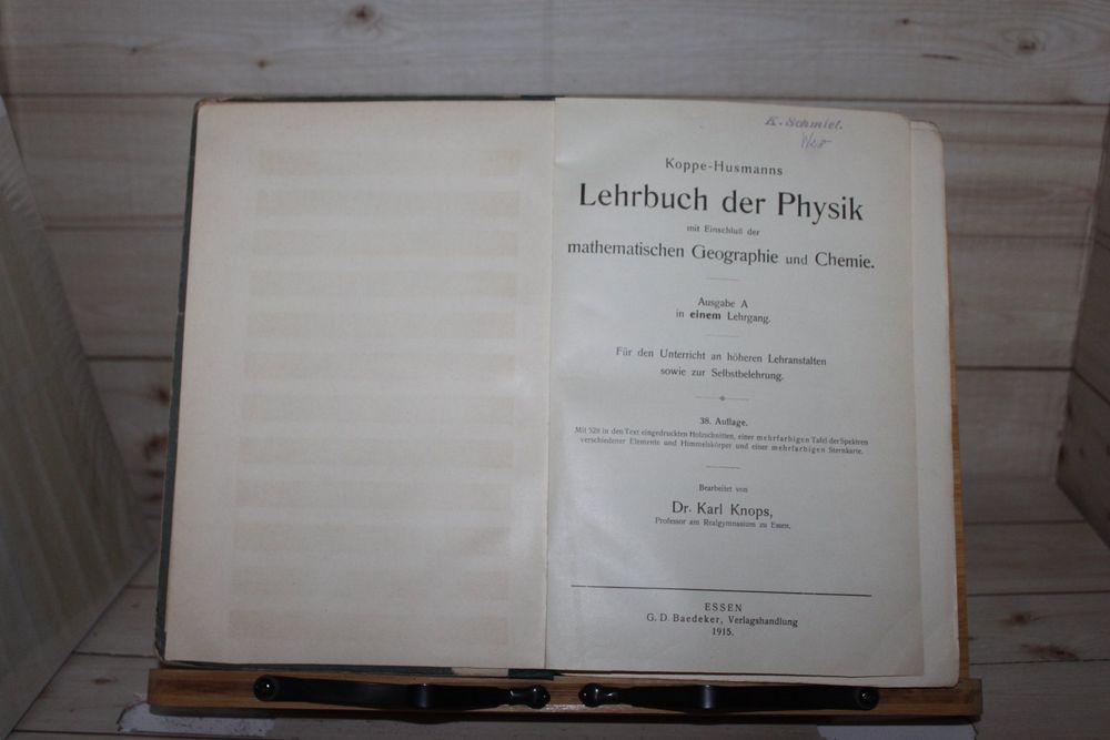 Koppe-Husmanns Lehrbuch der Physik Ausgabe A 1915 (Gebraucht) in Kaden für CHF 50 – mit ...