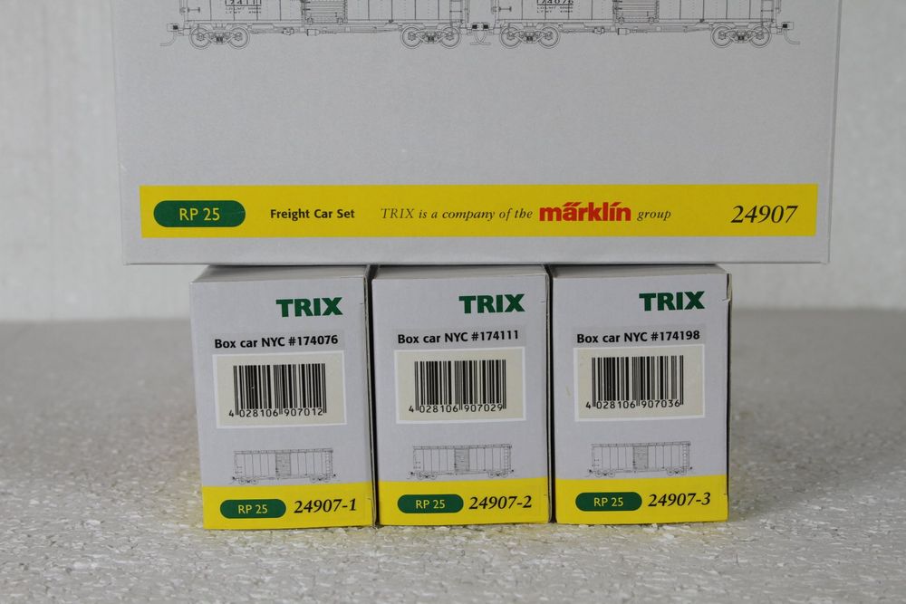 TRIX 24907 US-Wagen Box Car Set Peacmaker NYC USA (Neu und ...